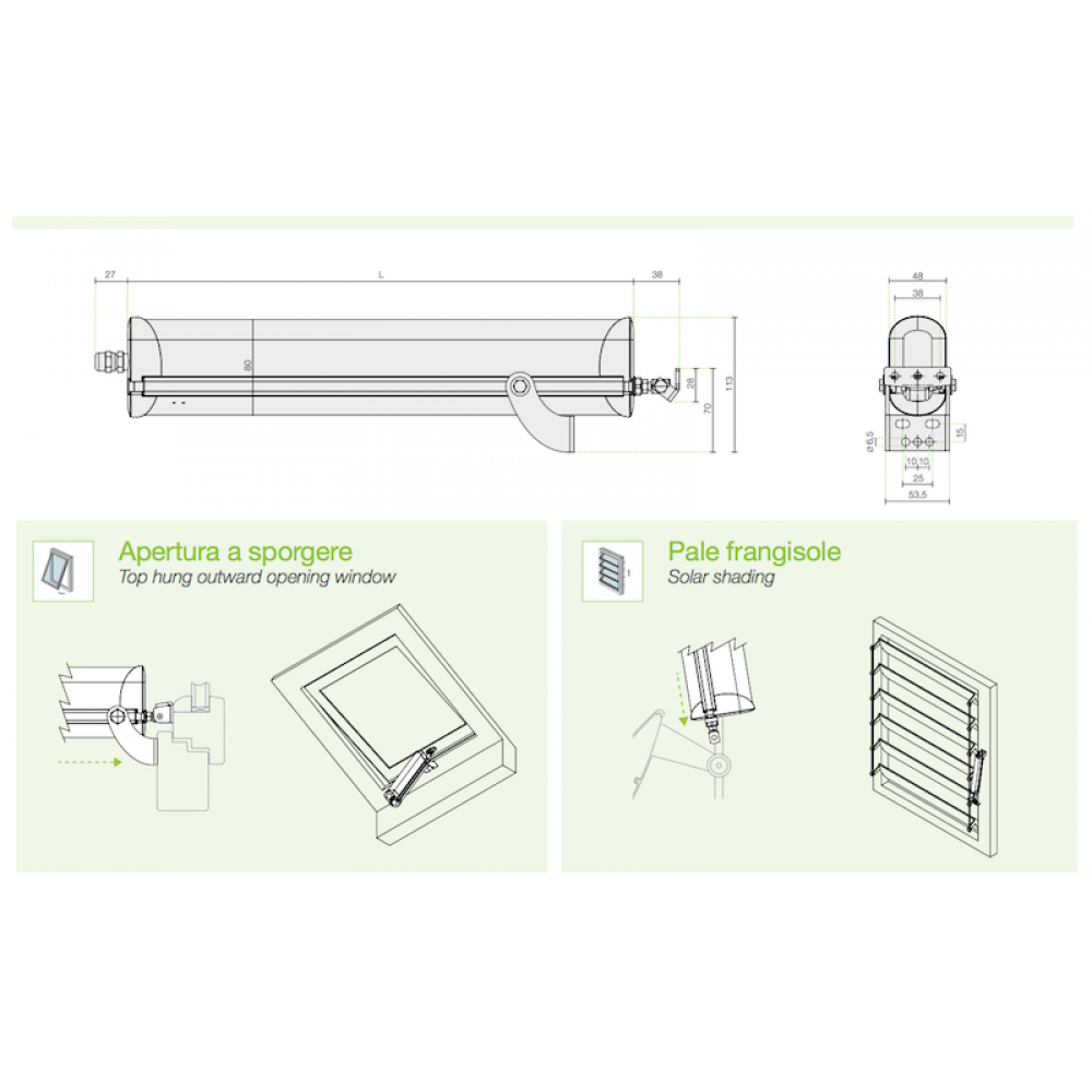 Raywin R60 600N Spindle Actuator 24V Comunello Mowin Buy Online | Windowo