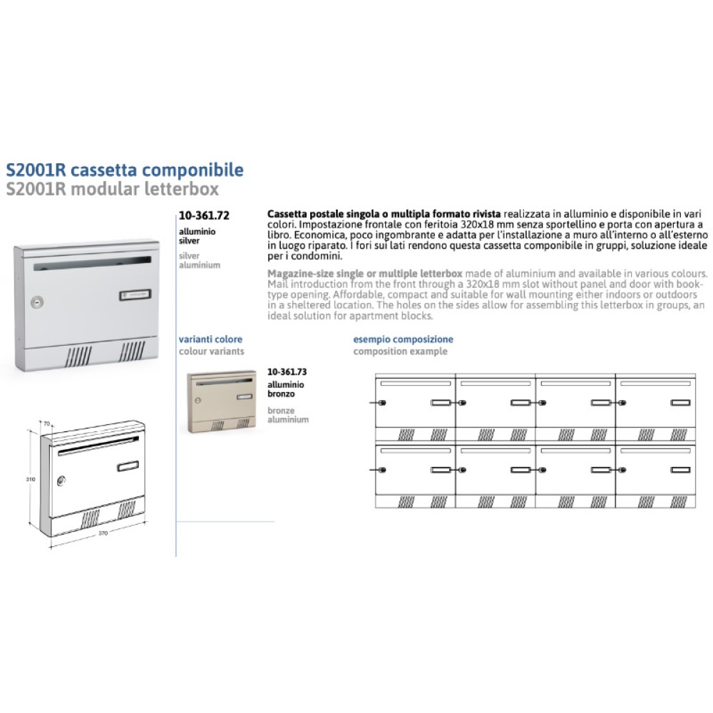 Modular Mailbox - Magazine Format Silmec S2001R